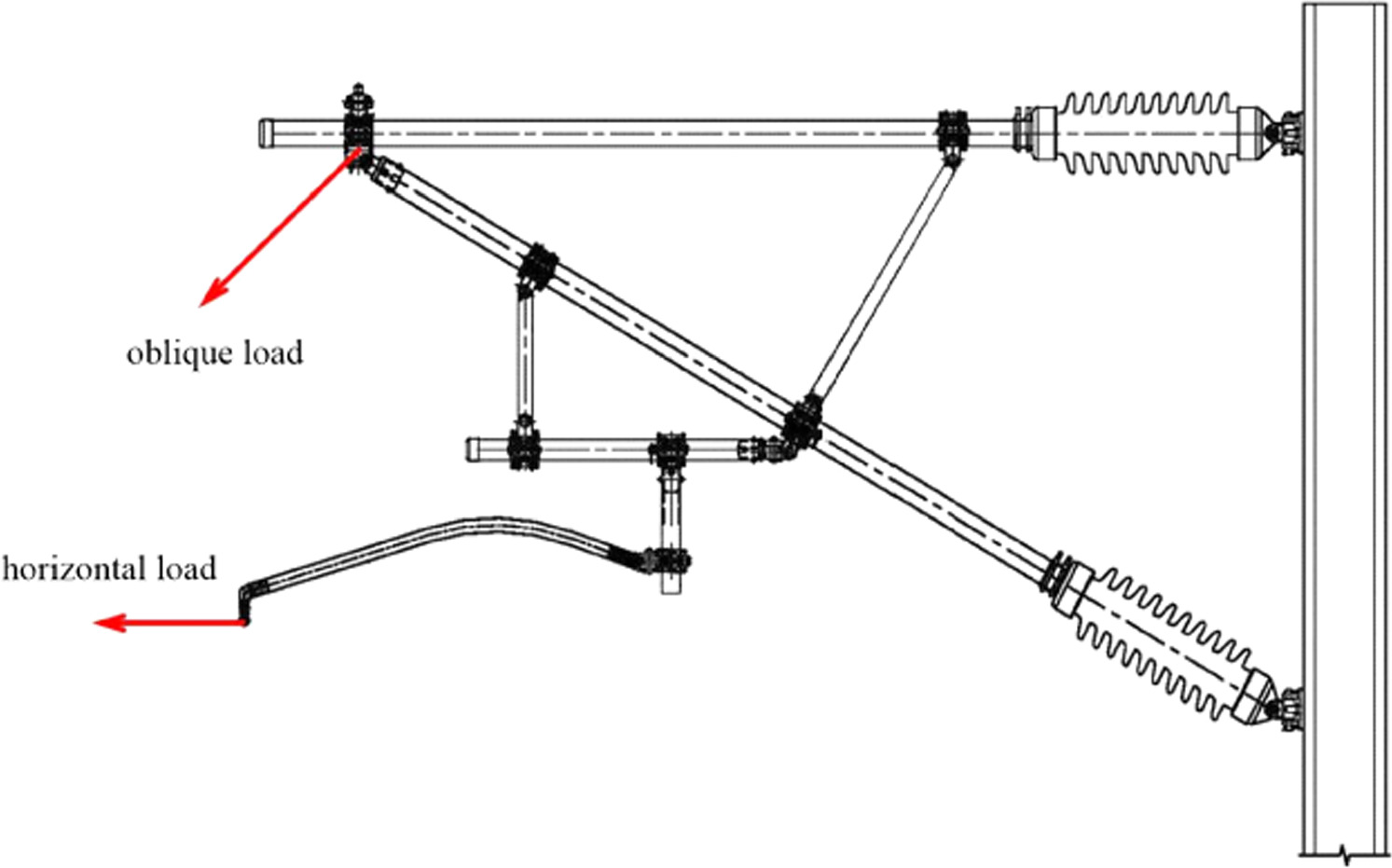 Experimental study on strain and stress of steady device in a catenary ...