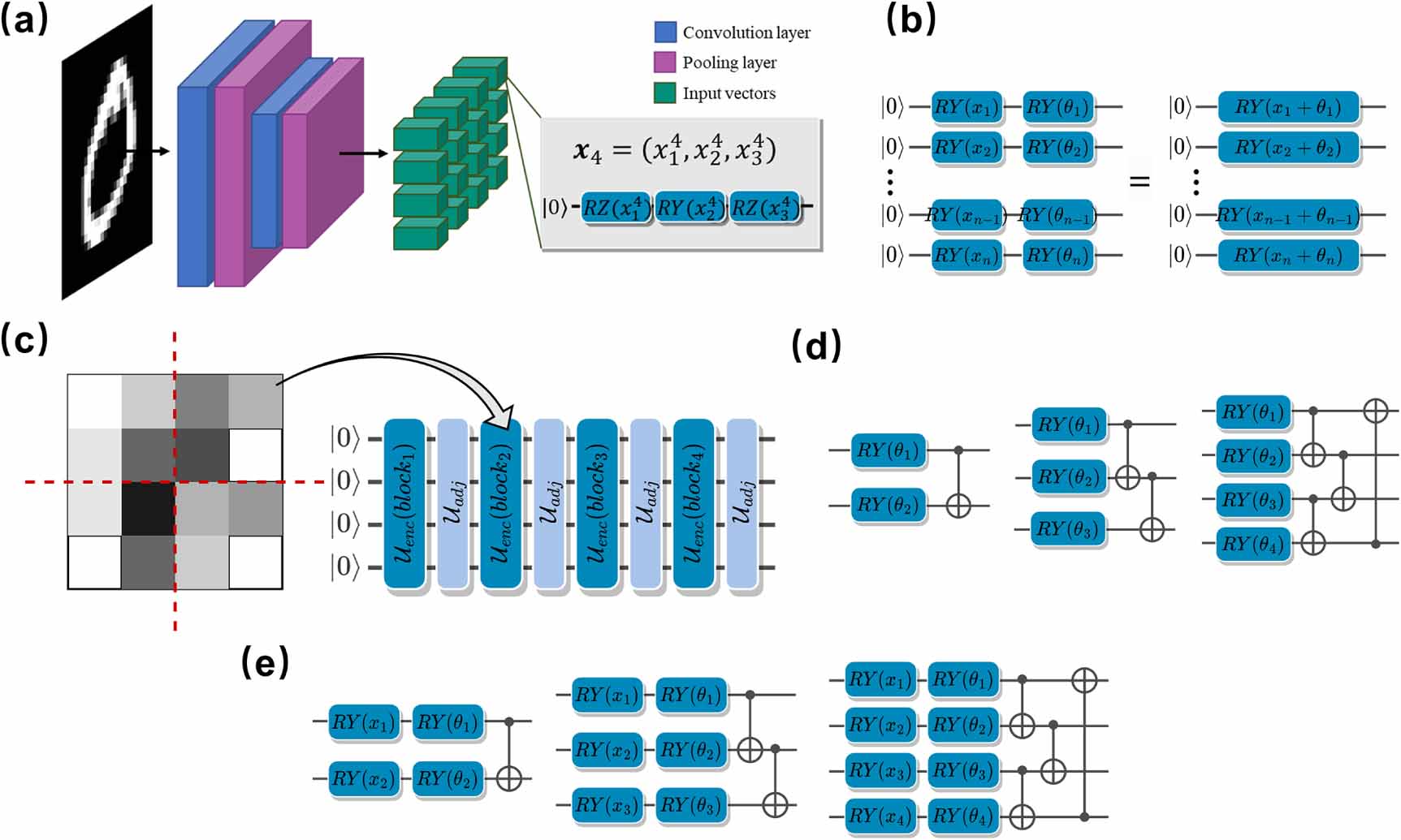 Transforming two-dimensional tensor networks into quantum circuits for supervised learning ...