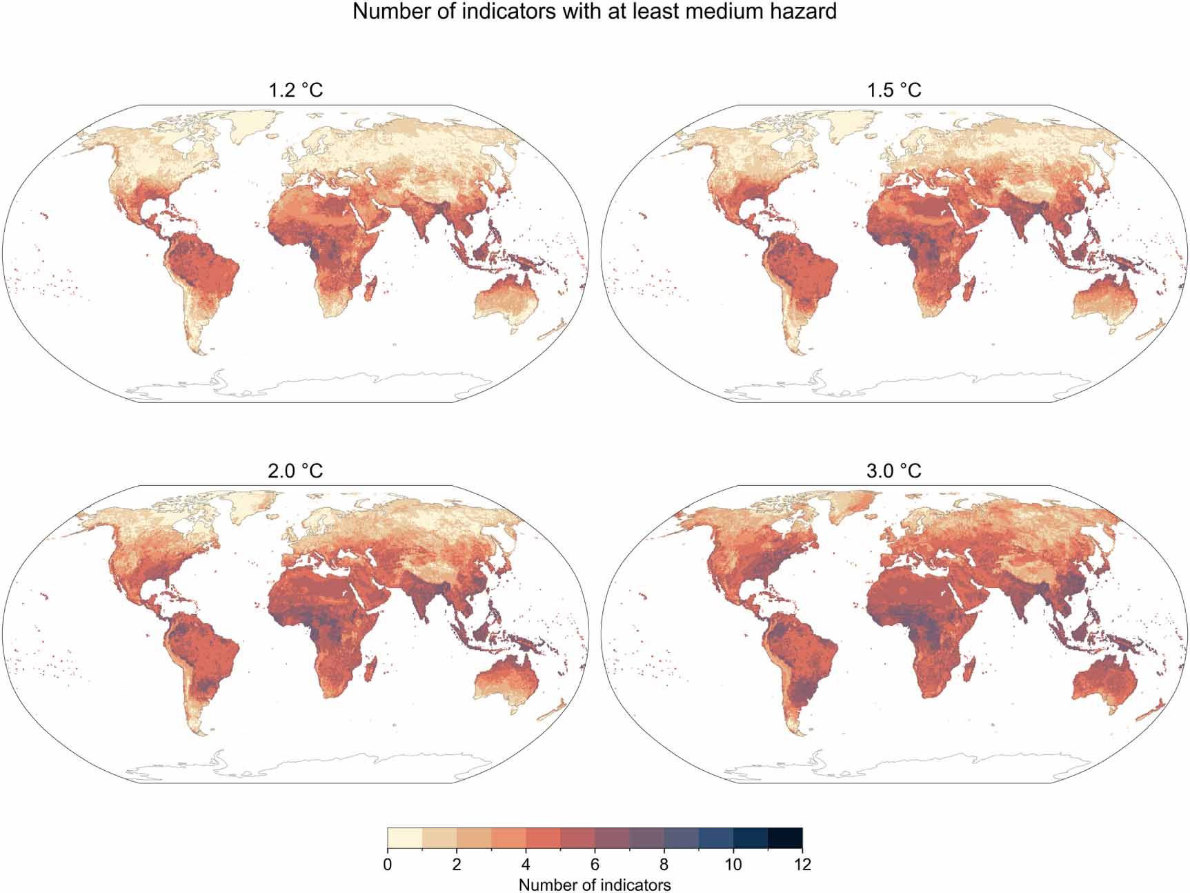 Global warming level indicators of climate change and hotspots of ...