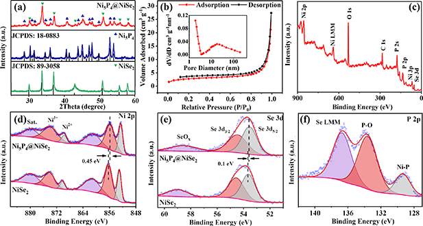 A self-assembled nanoflower-like Ni5P4@NiSe2 heterostructure with ...