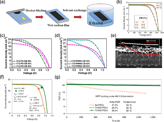 Carbon-based perovskite solar cells with electron and hole-transporting ...