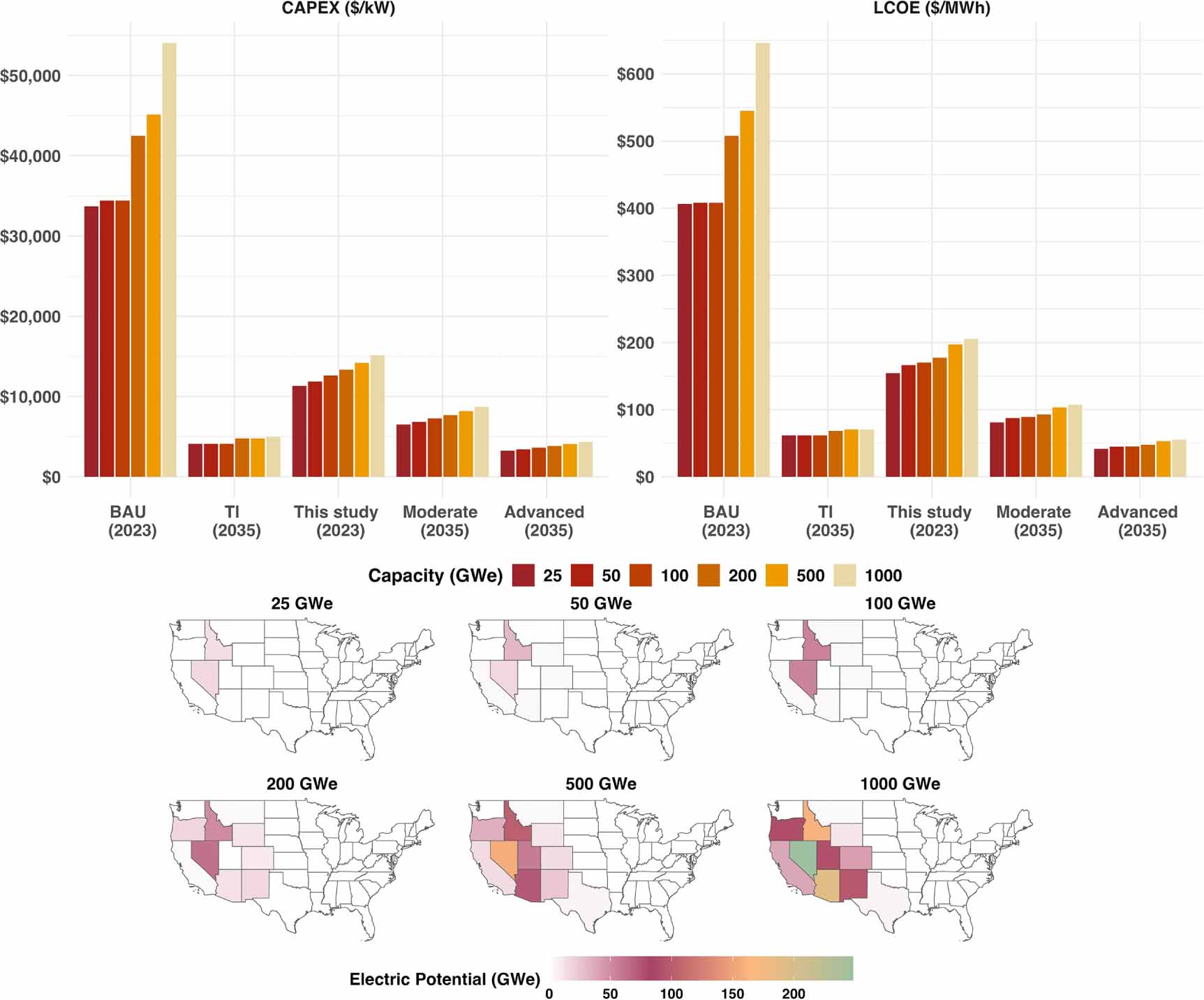 Geothermal power generation potential in the United States by 2050 ...